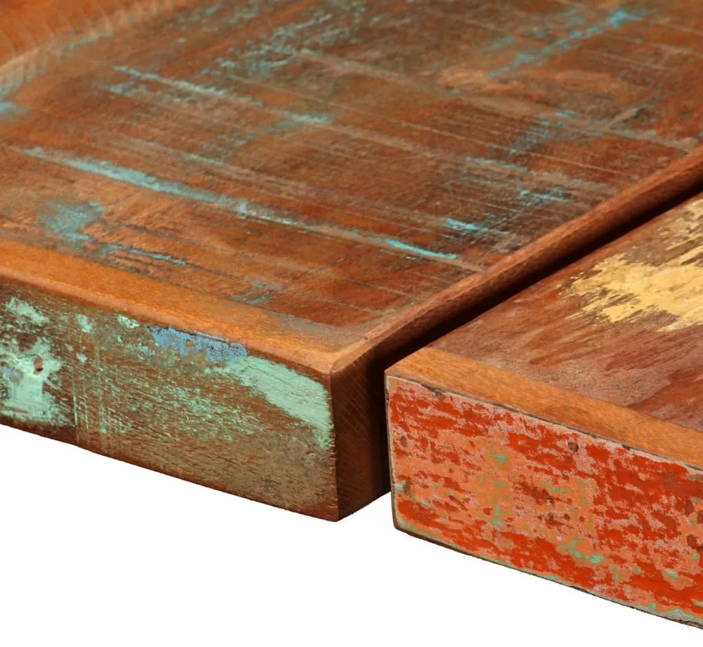 vidaXL Barový set 7 kusů masivní recyklované dřevo a pravá kůže
