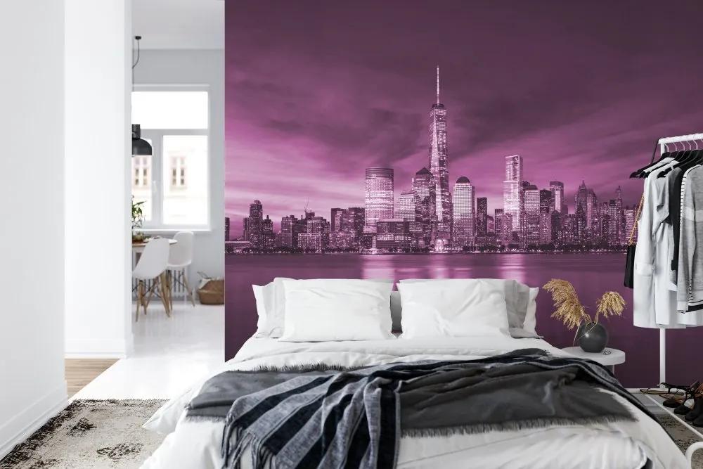 Fototapeta New York City Sunrise In Pink Vliesová tapeta 135x90