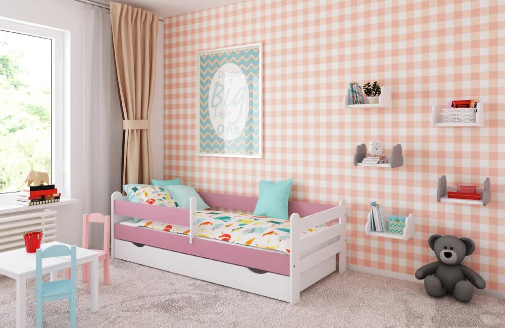 BabyBeds Dětská postel RYSIO Velikost postele: 180x80 cm, Barevné provedení: Šedá, Úložný prostor: Ne, bez úložného prostoru Bílá
