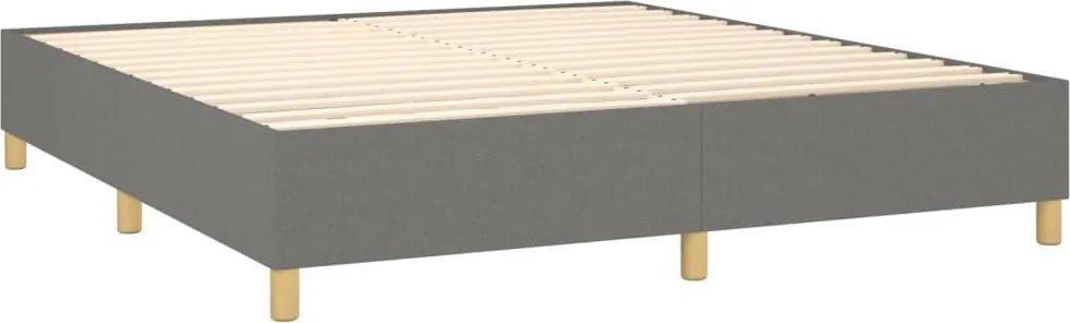 Box spring postel s matrací a LED tmavě šedá 160x200 cm textil 3135446