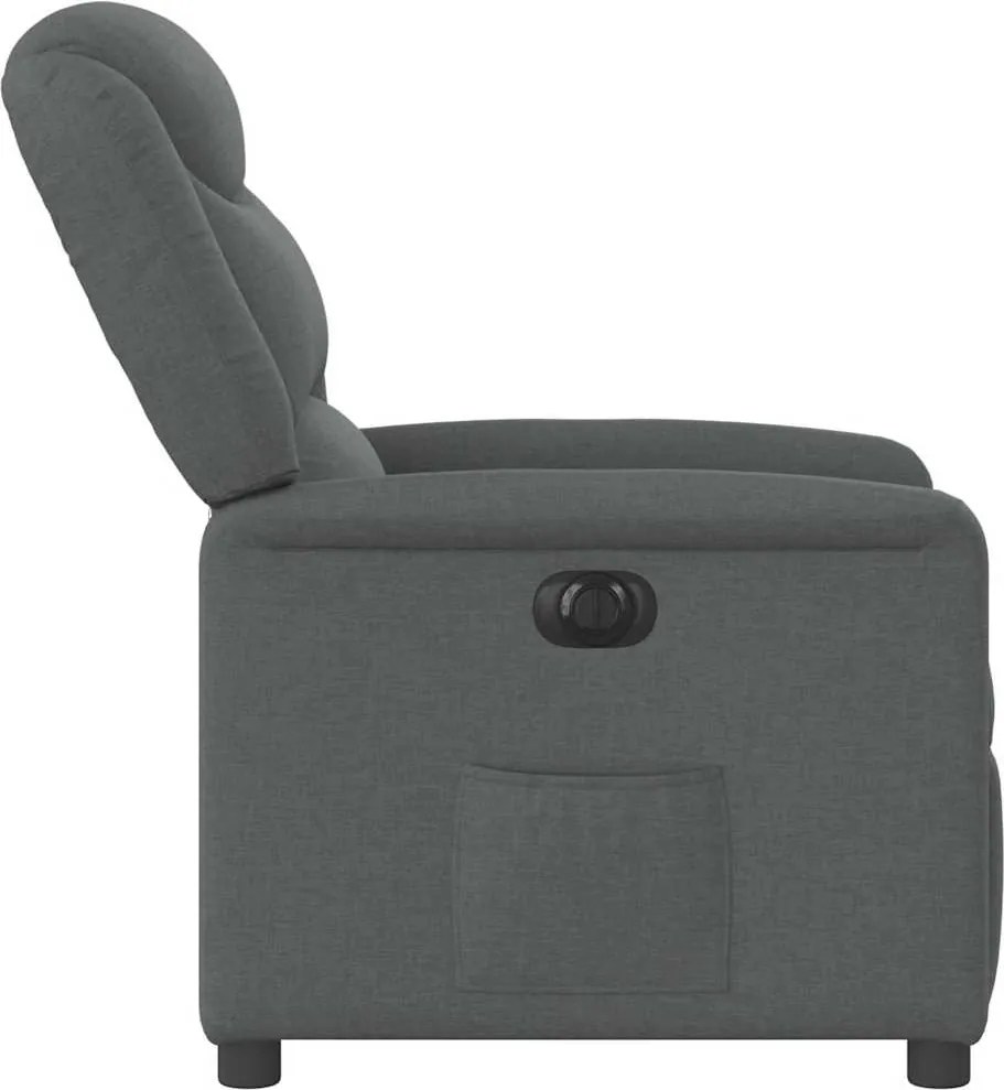 Elektrické polohovací křeslo tmavě šedé textil 3303175