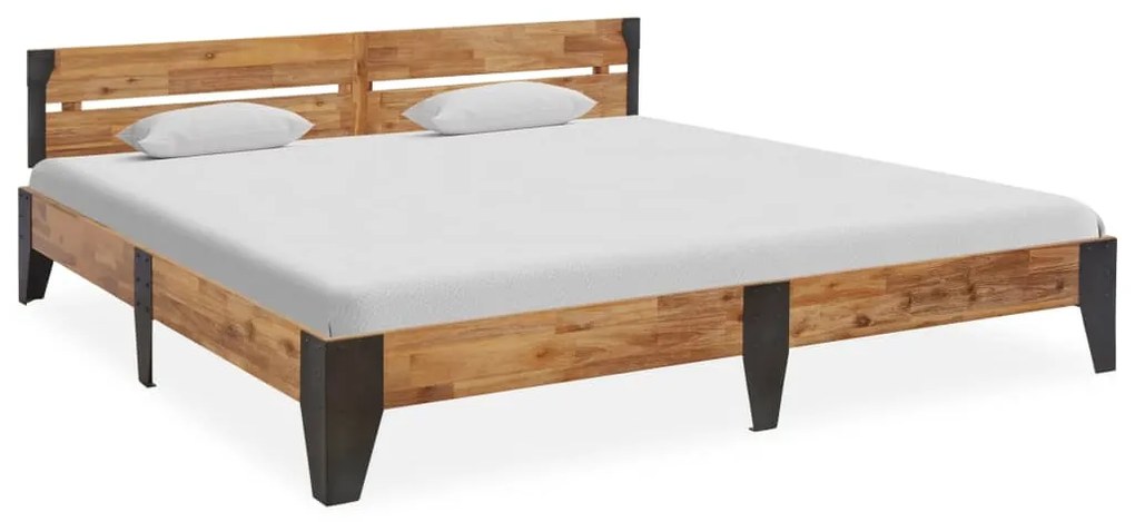 325294 vidaXL Rám postele masivní akáciové dřevo broušený povrch 200 x 200 cm