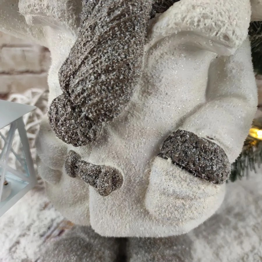 Vánoční figurka- velké dítě v bílém kabátku s lucernou- 42 cm
