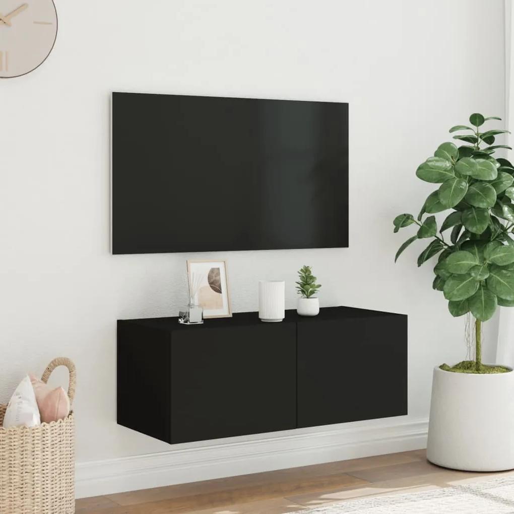 vidaXL Nástěnná TV skříňka s LED osvětlením 80 x 35 x 31 cm [837283] Barva: hnědý dub