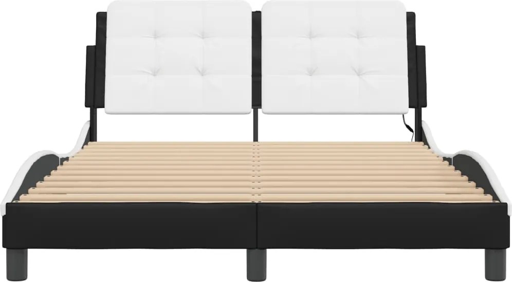 Rám postele s LED bez matrace Zadar černý a bílý 140x200 cm 3214115