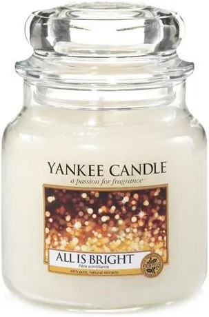 Yankee Candle Svíčka Yankee Candle 411gr - All Is Bright, krémová barva, sklo