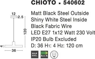 Závěsné svítidlo NOVA LUCE CHIOTO E27 540602 bez žárovky