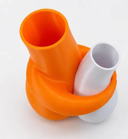 váza, sada 2 ks, styl klasický, plast, 12/15x5/6 cm, oranžová/bílá, Dekorino VD0260017