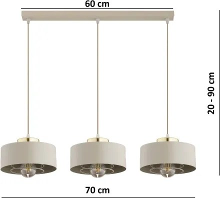 Brilagi - Lustr na lanku SPRING 3xE27/60W/230V béžová/zlatá