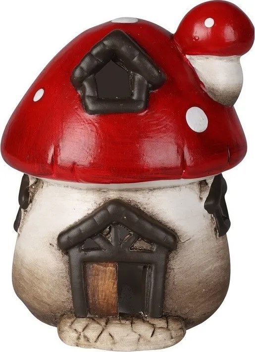 Muchomůrkový červený domeček s LED 13 cm