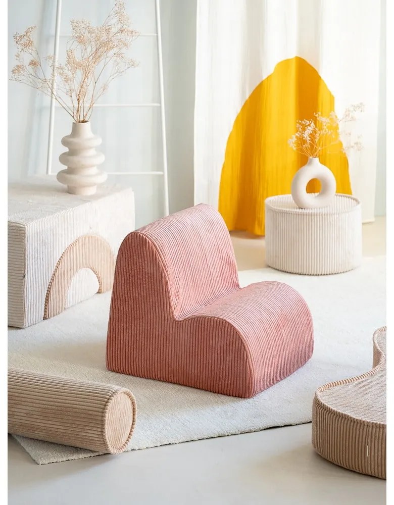 Růžové manšestrové dětské křesílko Cloud – Wigiwama