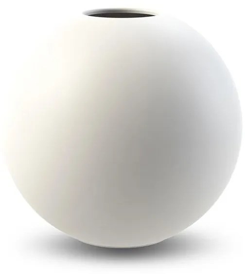 COOEE Design Kulatá váza Ball White 20 cm, bílá barva, keramika