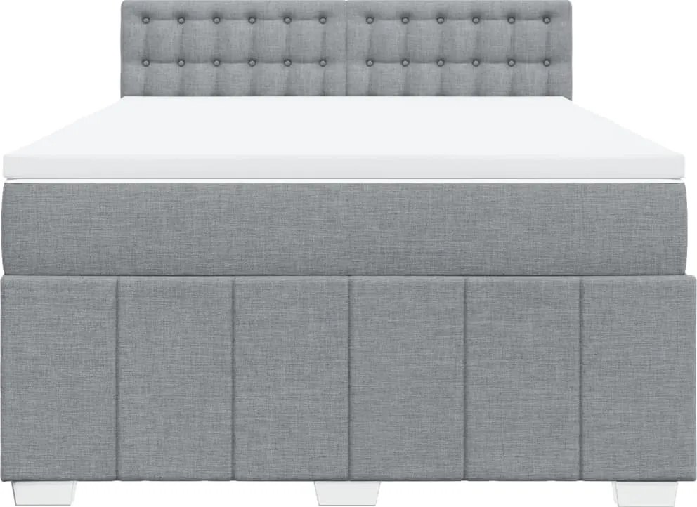 Box spring postel s matrací světle šedá 140 x 200 cm textil 3289405