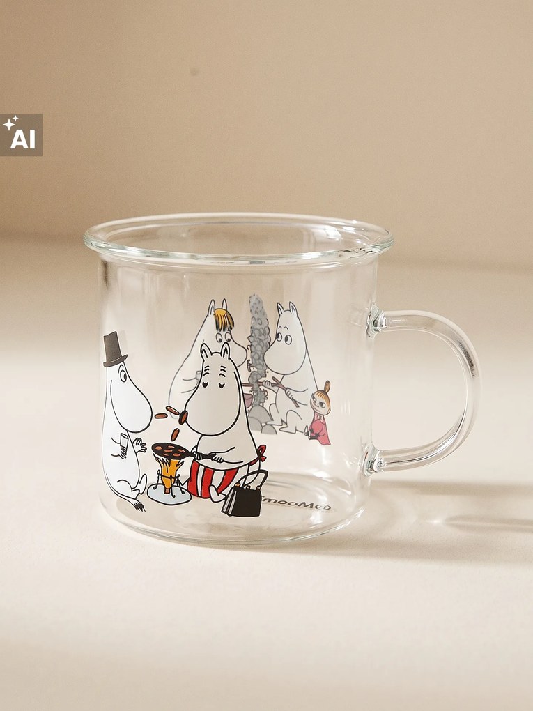 Sinsay - Skleněný hrnek s uchem The Moomins - vícebarevná