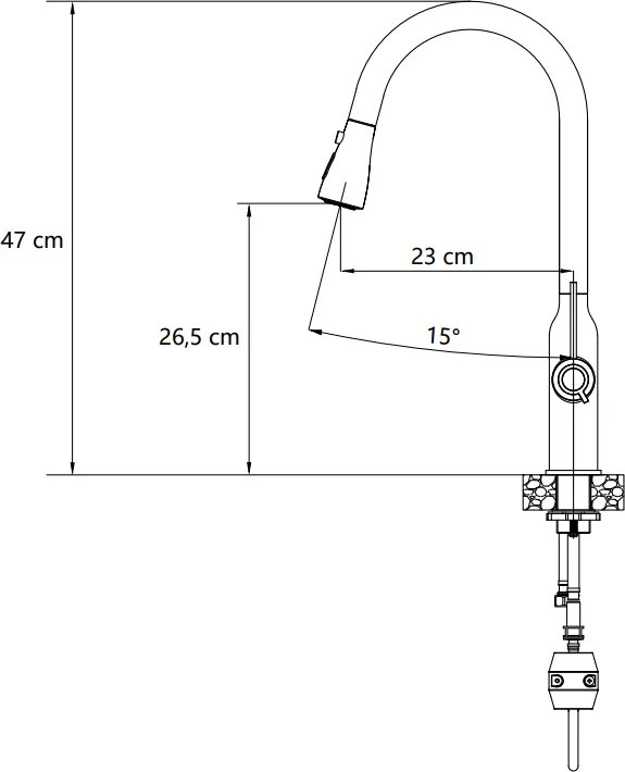Kuchyňská dřezová baterie QUADRON JESSICA Q LINE s vytahovací sprchou v měděné barvě