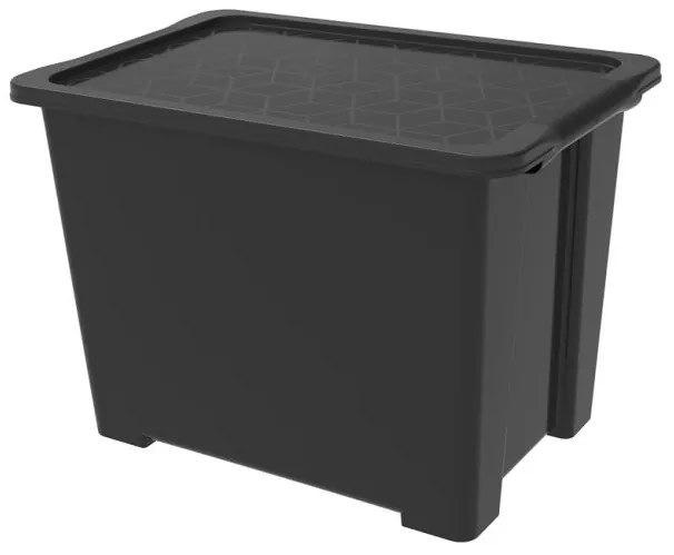 Rotho 92361 ROTHO Úložný box s víkem EVO EASY 65 L, plast, černý