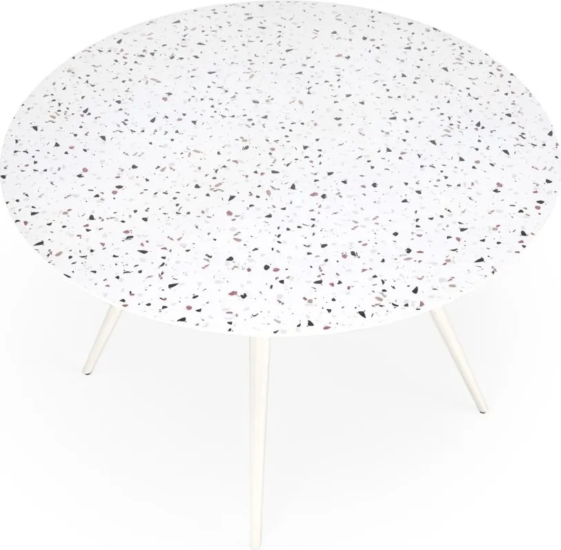 Jídelní stůl Aramis 120 cm terrazzo bílý