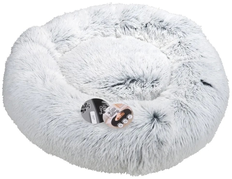 Bílý pelíšek pro psa ø 95 cm Fluffy Heather – Love Story