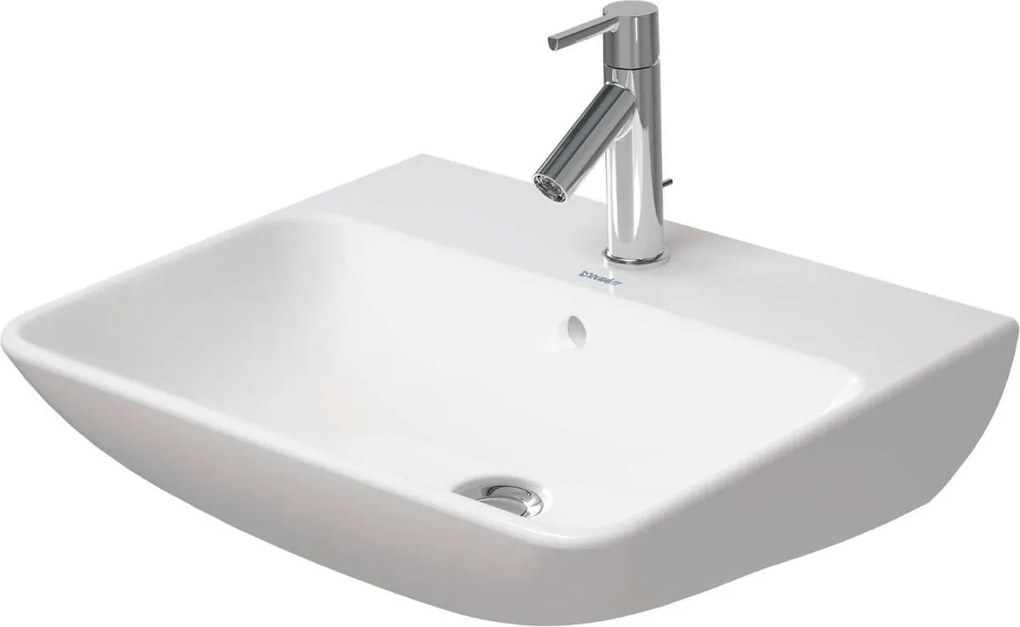Duravit ME by Starck - Umyvadlo 55x44 cm, s přepadem, otvor pro baterii, DuraShield, bílá 233555AA00