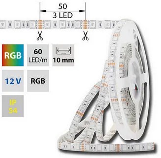LED pásek McLED 12V RGB š=10mm IP54 14,4W/m 60LED/m SMD5050 ML-123.608.60.0