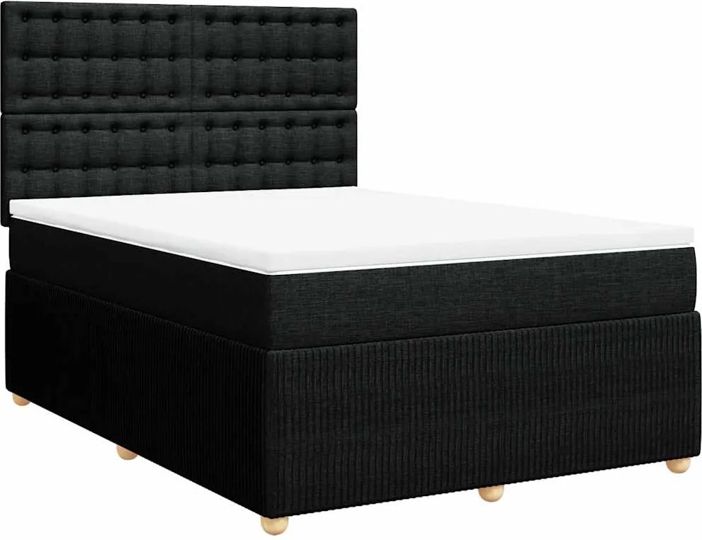 Box spring postel s matrací černá 140 x 190 cm textil 3294367