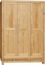 moderní šatní skříň z masivního dřeva borovice třídveřová DEL SOL III 3D/2S drewfilip 1