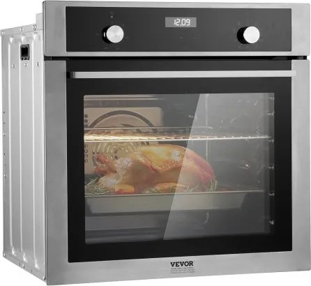 Jednostěnná trouba 61 cm elektrická vestavěná nástěnná trouba 9 funkcí – 3550 W