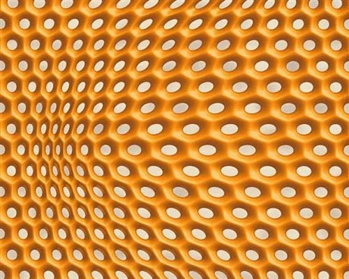 Vliesové tapety na zeď Harmony Mac Stopa moderní 3D vzor oranžový