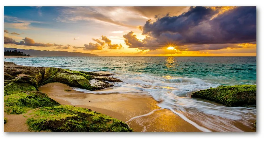 Wallmuralia Moderní akrylový fotoobraz Západ slunce moře 120x60 cm