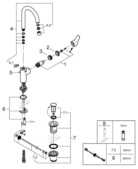GROHE 242032432 - Umyvadlová baterie START 311 mm černá