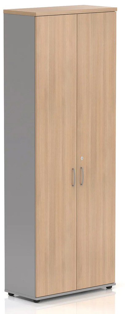 NABYTEK-DESIGNOVY.CZ - S686 11 - Kancelářská skříň Komfort, 80x38,5x218,5 cm, dveře 5/5 , buk