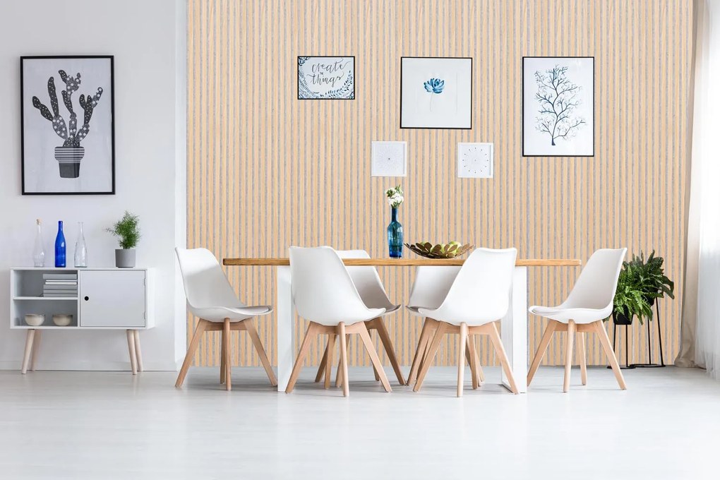 Dřevěný akustický panel, 2400 x 600 mm, B2BP001, bříza