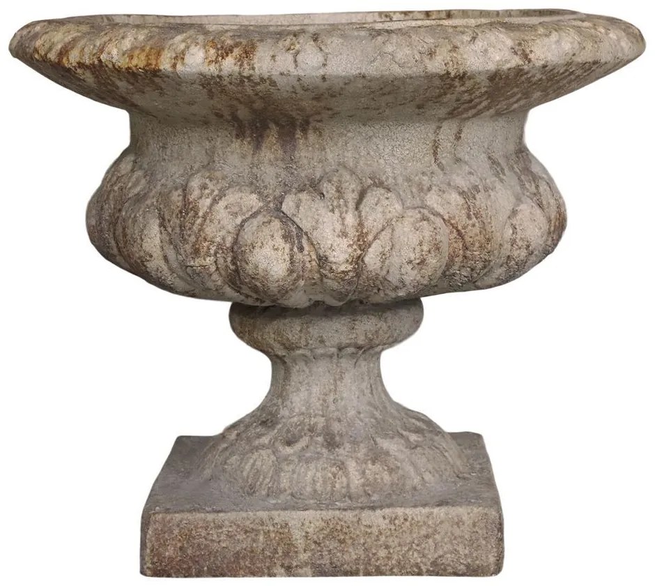 Béžovo-hnědý antik dekorační květináč Broqua - Ø 57*47cm