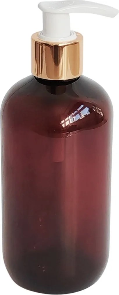 Dávkovač na mýdlo 300 ml hnědý s bílo-zlatou pumpičkou BELA