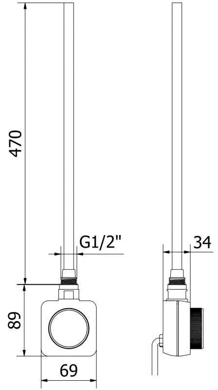 Mexen Mars, elektrické topné těleso 1200 x 500 mm, 500 W, černá, W110-1200-500-6500-70
