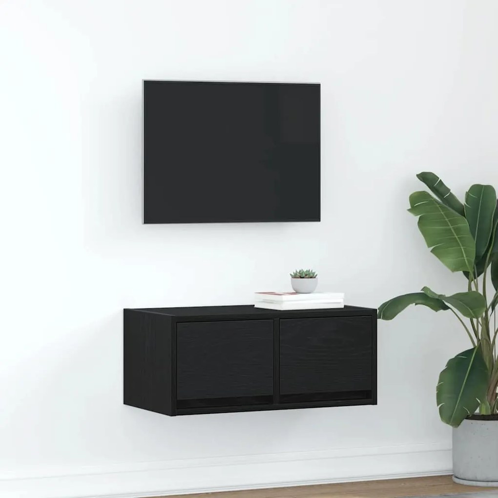 TV skříňka Černý dub 60x31x25,5 cm Dřevěná konstrukce