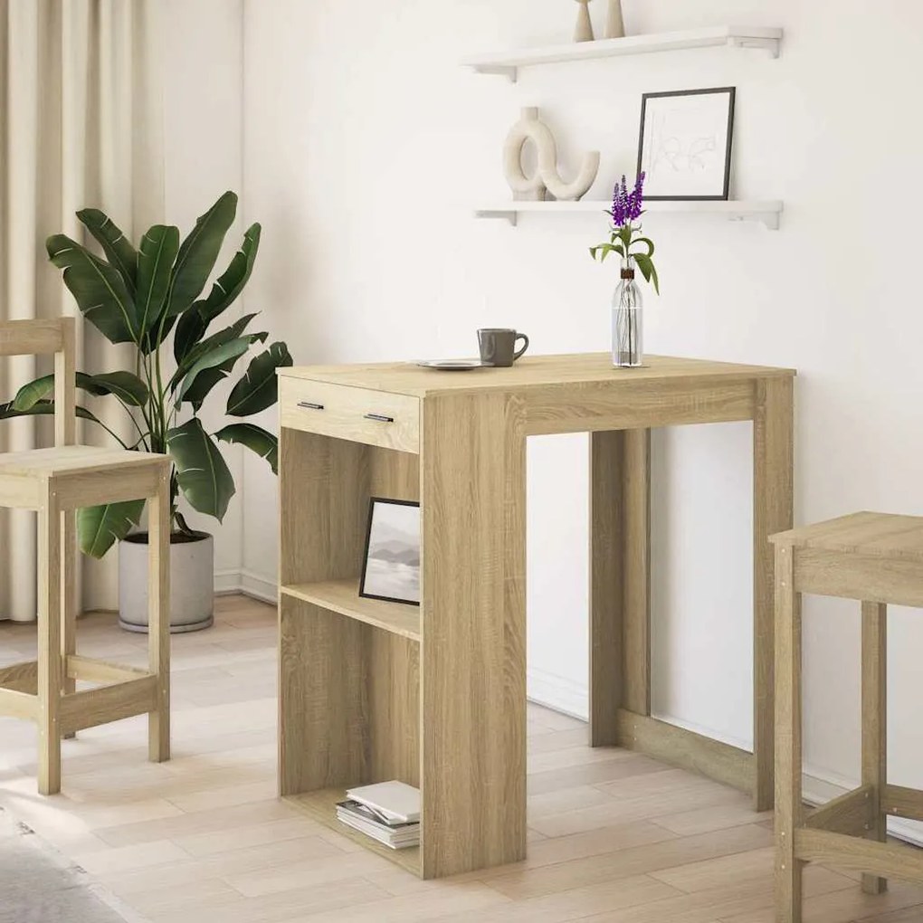 Barový stůl dub sonoma 102 x 70 x 103,5 cm kompozitní dřevo 3309323