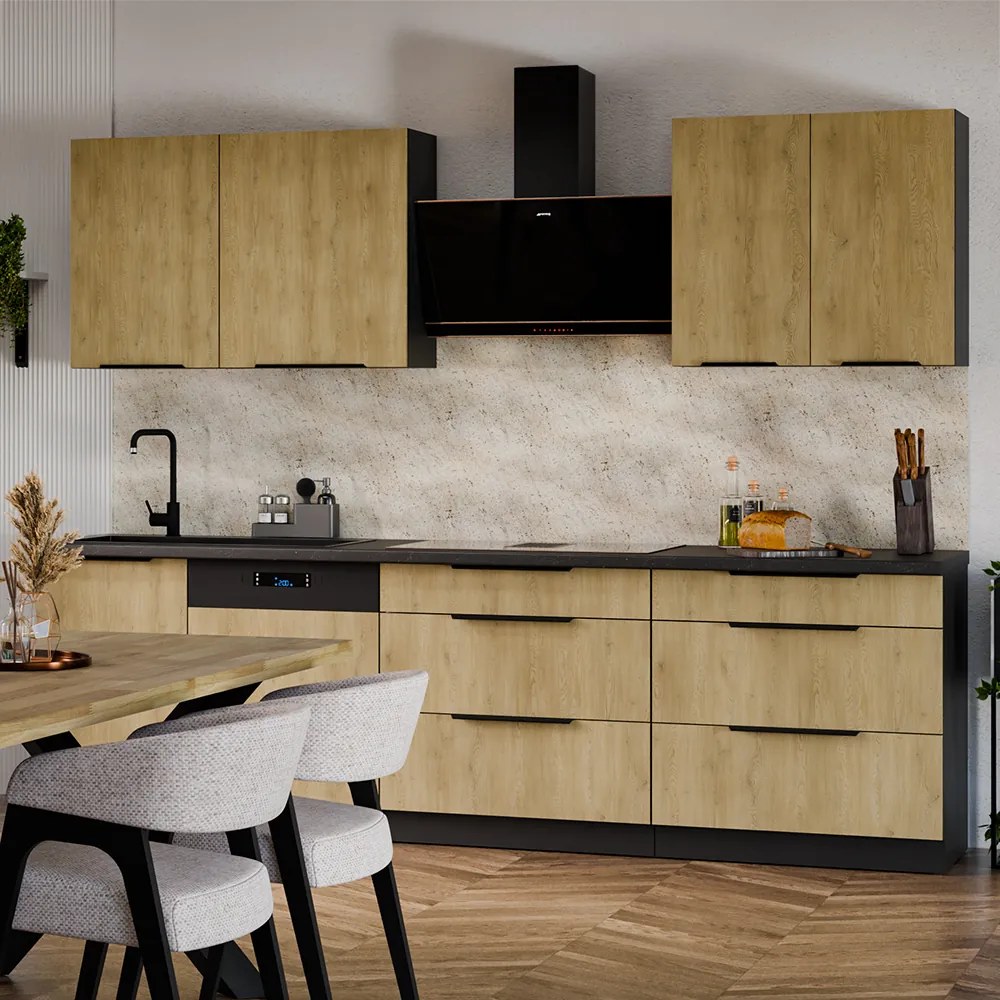 CREMONA cc | dolní skříňka 90x90 DN 2F rohová s policí | 90x90 cm | černá/cremona