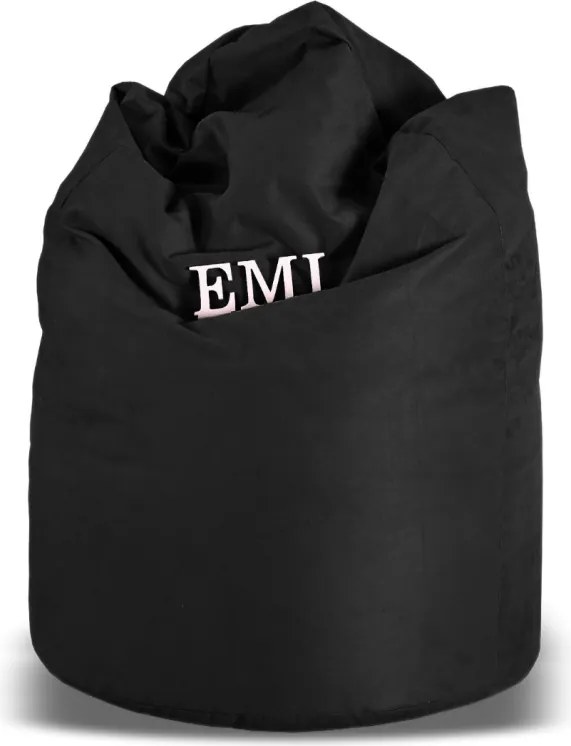 Sedací vak hruška semišová černá EMI