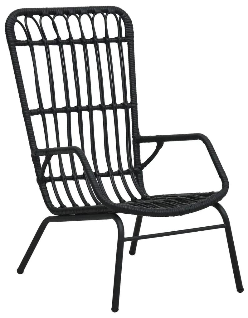 Zahradní židle polyratan černá,  48581