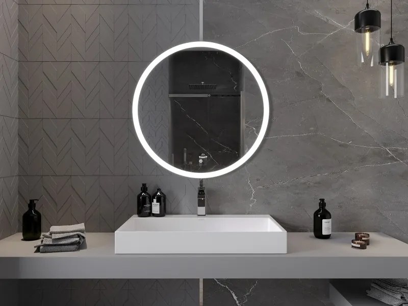 Mexen Oro koupelnové zrcadlo podsvícené, kulaté 80 cm, LED 6000K, proti zamlžování - 9824-080-080-611-00