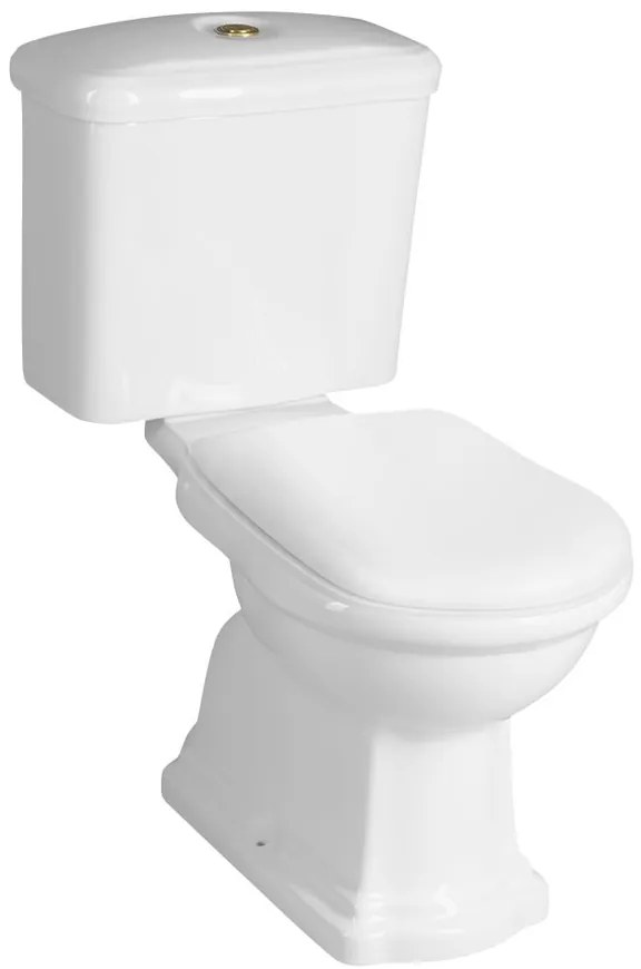 Kerasan, RETRO WC kombi, spodní odpad, bílá-bronz, WCSET13-RETRO-SO