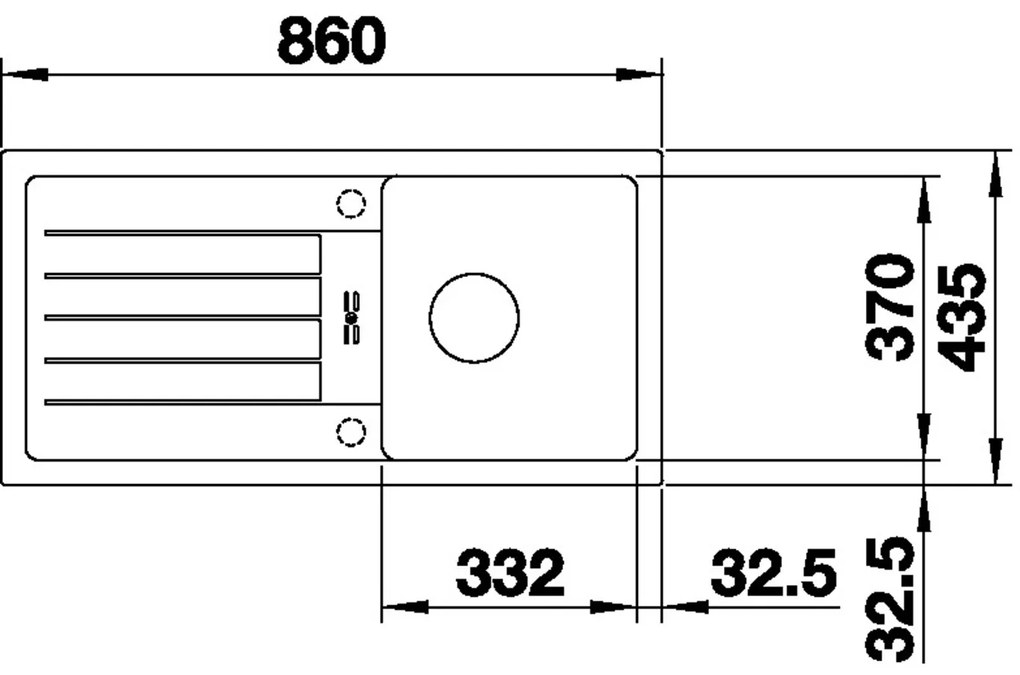 Granitový dřez Blanco FAVUM 45 S bílá