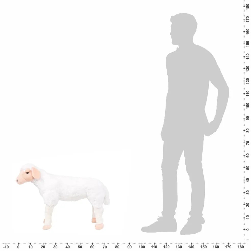 vidaXL Marketos Stojící plyšová hračka ovečka bílá XXL