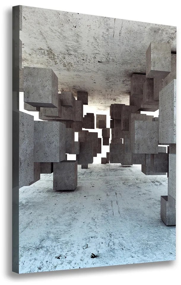Wallmuralia Foto obraz na plátně Krychle v betonu 70x100 cm