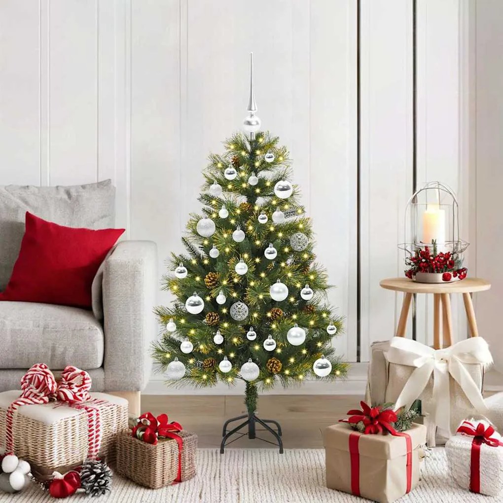 Umělý sklopný vánoční stromeček s kužely Zelená 120 cm 3395076