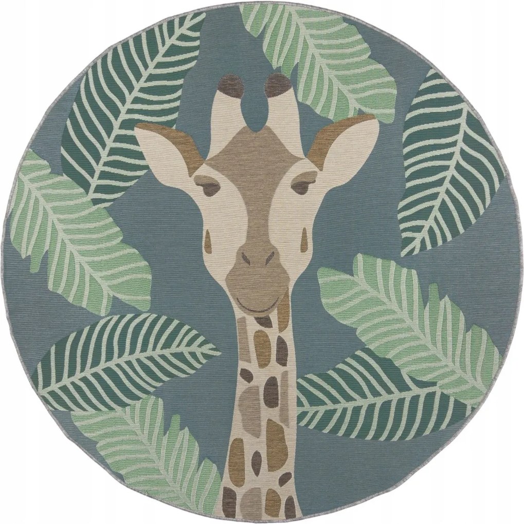 160x160 (průměr) kruh Kusový koberec Dauntless Eric Giraffe Blue – na ven i