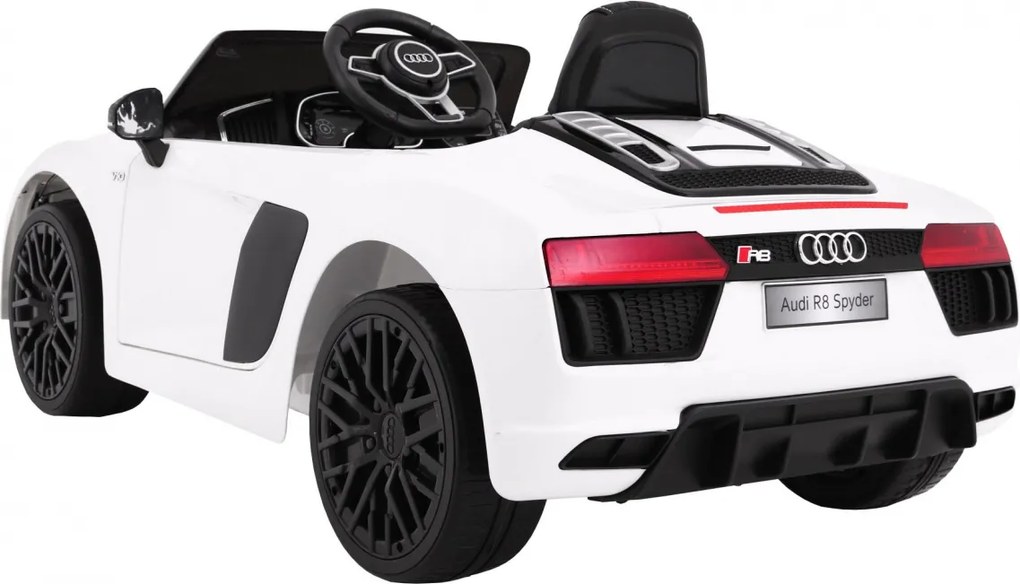 Ramiz Elektrické autíčko Audi R8 Spyder pro děti bílé + dálkové ovládání