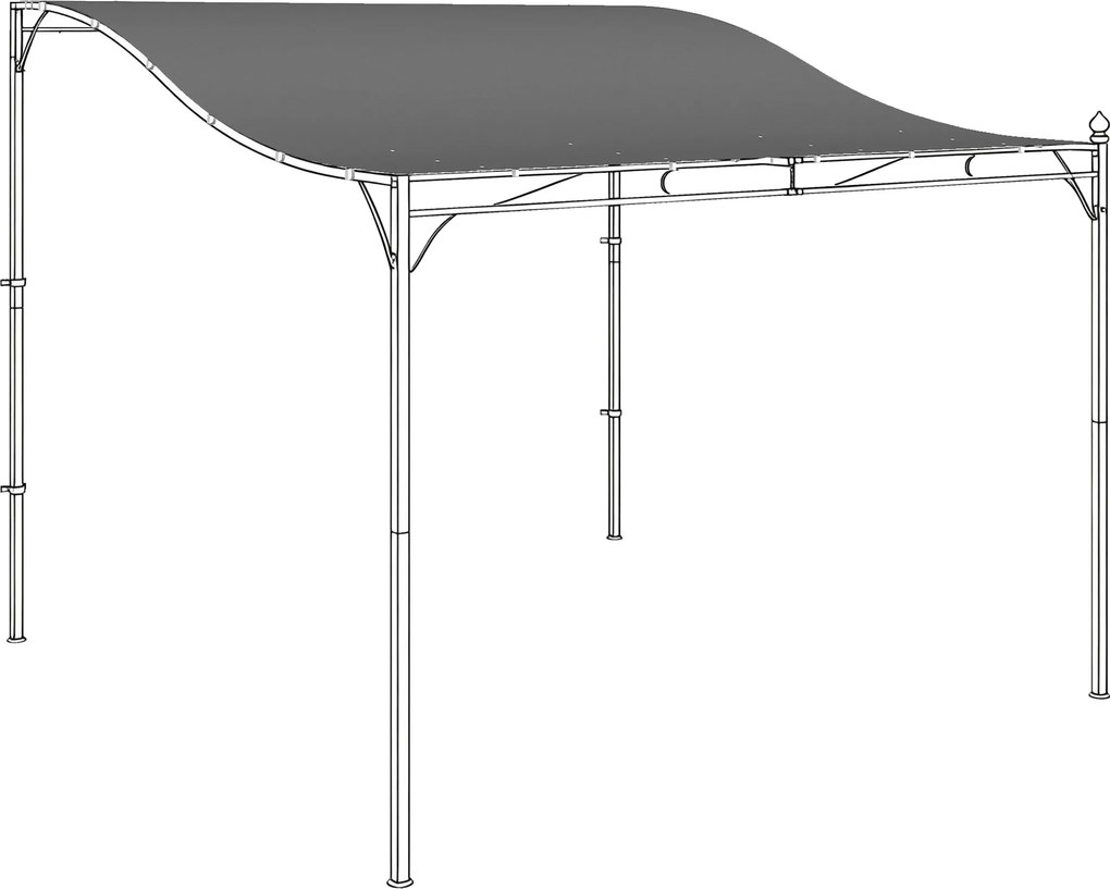Outsunny náhradní střecha pergoly, 298 × 293 cm (vhodná pro 3 × 3 m) — tmavě šedá | Aosom