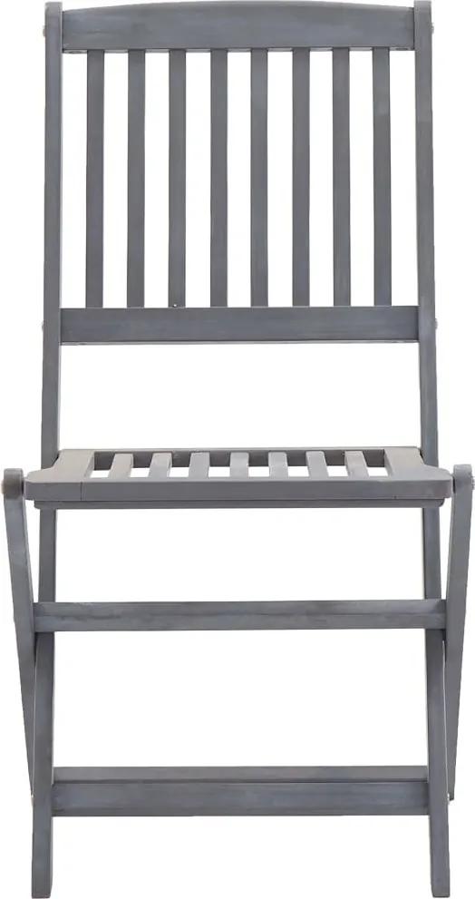 vidaXL Skládací zahradní židle s poduškami 4 ks masivní akáciové dřevo [3064570] Barva: antracitová